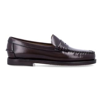 Sebago Geb&uuml;rstete Leder Penny Loafers - - Shoes - Damen - Lila - 39 1/2 EU