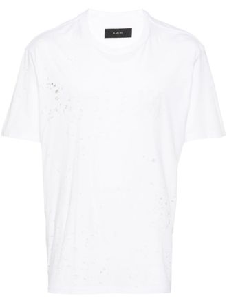 Amiri t-shirt Core Shotgun à effet usé - Blanc