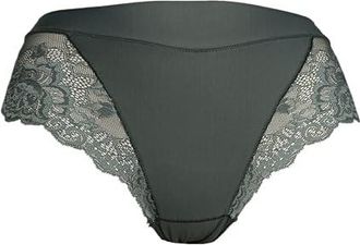 Janira Culotte en microfibre et dentelle, Gris-vert, L