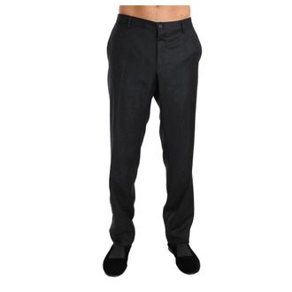 Dolce & Gabbana Graue Baumwollgemusterte Formelle Hose - - Trousers - Herren - Grau - 2XL