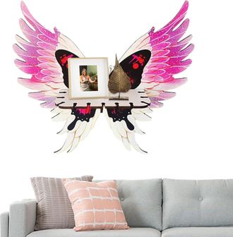 Generico Eckwand-Schmetterlinge aus Holz, in Schmetterlingsform, dekoratives, rustikale Skulptur, Wandmontage, f&uuml;r Caf&eacute;, Eingang, Wohnzimmer