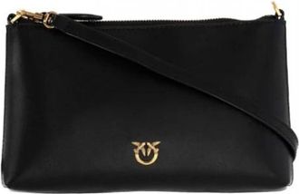 Pinko Pinko, Femme, Sacs, Noir, Taille: ONE Size Flat Horizontal Mini Vitello Seta