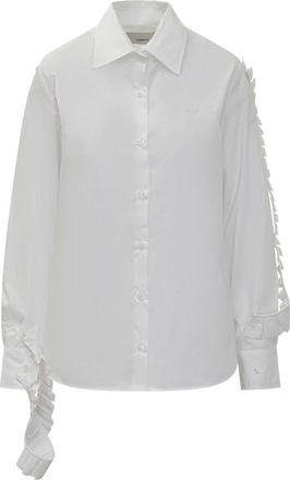 Coperni Femme, Blouses et Chemises, Blanc, Taille: 36 FR Chemise en coton &agrave; manches pliss&eacute;es