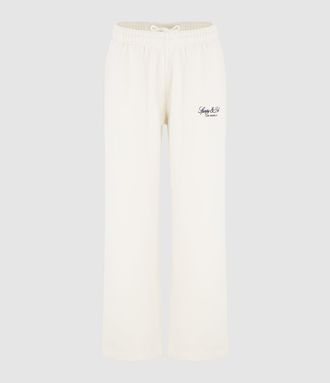 Sporty & Rich Jogging Vendome La Embroidered Wide Ecru
