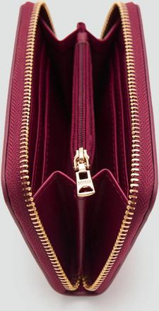 Mango Portefeuille effet saffiano bordeaux - Femme - Taille unique - MANGO