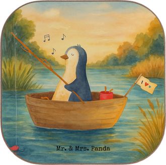 Mr. & Mrs. Panda Tischuntersetzer Pinguin Angelboot Design - Geschenk, Party untersetzer, gl&auml;seruntersetzer, Motivation, Boot, Genie&szlig;en, Optimistisch, Coaster, Gl&auml;ser,