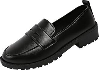 Generic Mocassins habill&eacute;s pour femme - Couleur unie - Style r&eacute;tro britannique - Antid&eacute;rapants - Confortables - Style d&eacute;contract&eacute; - Pour affaires, bureau, loi