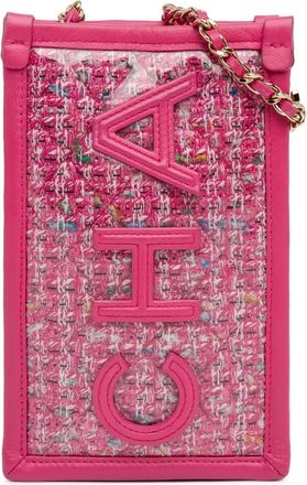 Chanel Hobo Bags - Tweed and PVC Phone Clutch with Chain - Gr. unisize - in Gold - für Damen