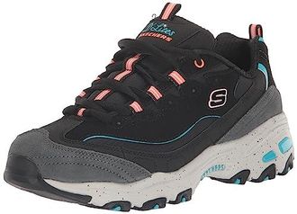 Skechers Baskets DLites pour Femme, Noir/Multicolore, 37 EU