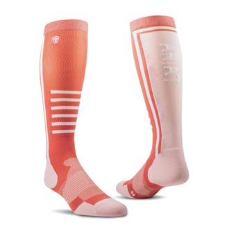 Ariat TEK Slimline Performance Socks in Faded Rose Blush, Size OS