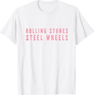 THE ROLLING STONES Offizielle Steel Wheels Tour White Back Print T-Shirt