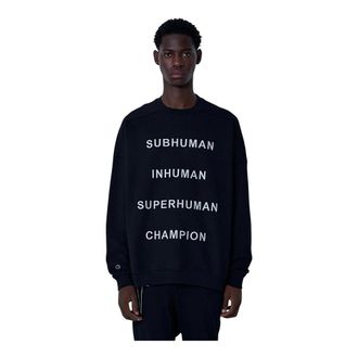 Rick Owens Text Print Crewneck Sweatshirt - - Sweatshirts & Hoodies - Herren - Schwarzk - L