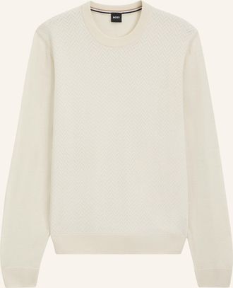HUGO BOSS Pullover H-Habito_In Regular Fit weiss