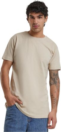 Urban Classics Herren Shaped Long Tee - Langes T-Shirt aus Baumwolle mit abgerundetem Saum, Kurzarm Basic im modernen Streetwear Look f&uuml;r Alltag & Freizeit