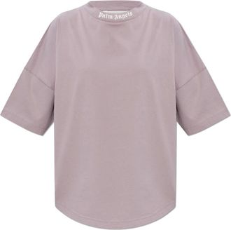 Palm Angels Femme, Tops, Violet, Taille: 36 FR T-Shirt &agrave; Logo Imprim&eacute;