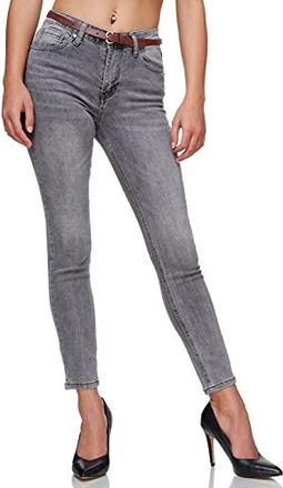 Elara Jeans Femme Taille Haute Chunkyrayan MEL0284 Grey-36