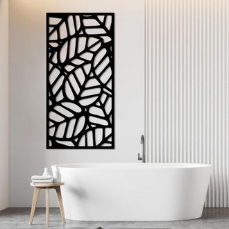 Generic Schwarze Metall-Wandkunst mit Palmenbl&auml;ttern, 3er-Set Tropische Metallpflanzen als Wanddekoration f&uuml;r das Wohnzimmer, Moderne Palmenblatt-Kunstwerke a