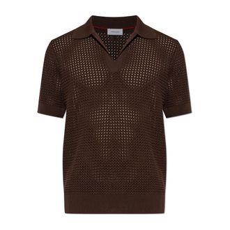 Ferragamo Polohemd mit dekorativem Strickmuster - - Knitwear - Herren - Braun - M