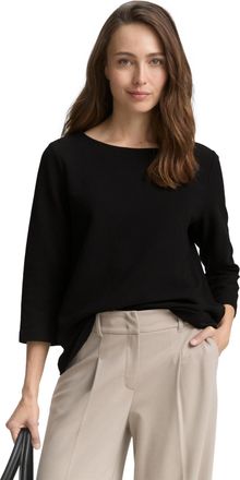 Tom Tailor Damen 1048493 T-Shirt mit Struktur, 14482-Deep Black, XXL