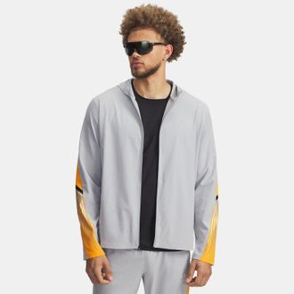 Under Armour Velociti Storm Kapuzenjacke für Herren Mod Grau / Squad Orange / Reflektierend XXL