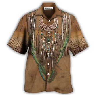 Keephen Native American Indian Chef Hawaiian Chemise Femmes Hommes Indian Impression 3D Boutonn&eacute;e Chemise &Eacute;t&eacute; Plage Souffler Chemise