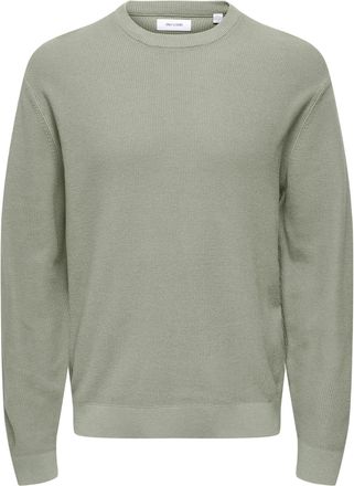 Only & Sons Herren Pullover ONSTONY DS 12 LS Waffle Crew Knit - Regular Fit, Größe:M, Farbe:22032542 Wrought Iron