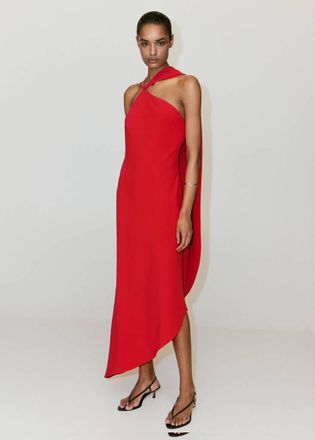 Mango Robe asym&eacute;trique foulard rouge - Femme - XS - MANGO