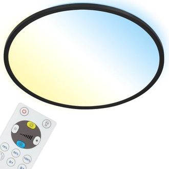 Briloner LED Deckenlampe flach mit Fernbedienung, indirektes Licht, einstellbar von warmweiß bis kaltweiß, Lampe, Deckenleuchte, Wohnzimmerlampe, LED Panel, Kü