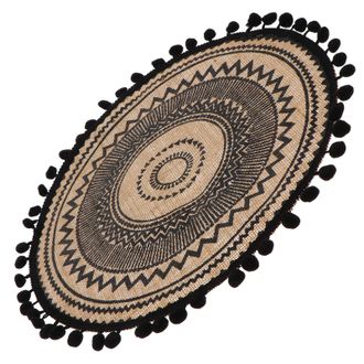 Hemobllo jojofuny Runder Gewebter Tischuntersetzer Aus Jute Hitzebest&auml;ndige Platzmatte F&uuml;r Esszimmer Dekorative W&auml;rmeisolierende Tischunterlage F&uuml;r Wohn- Hotel