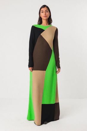 SKFK Damen vegan Strickkleid Bedia Mehrfarbig