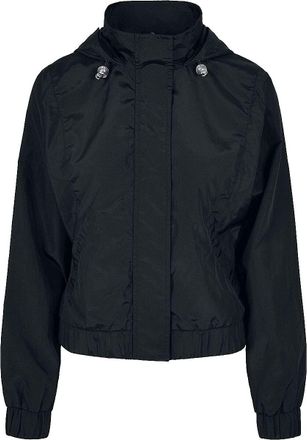 Urban Classics Ladies Oversized Shiny Crinkle Nylon Jacket, Black, XL