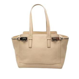 Ferragamo Sac cabas en cuir Pre-owned - Femme - Pre-owned - Beige - Taille: ONE Size