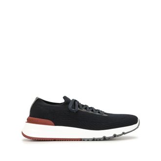 Brunello Cucinelli Homme, Chaussures, Bleu, Taille: 43 EU Knit Runners