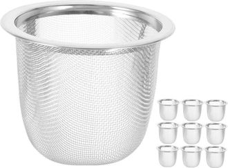 Cabilock 10stücke Teesieb Für Mit Mesh Filter Und Abtropffläche Tee-ei Ersatz Für Teekannen-zubehör