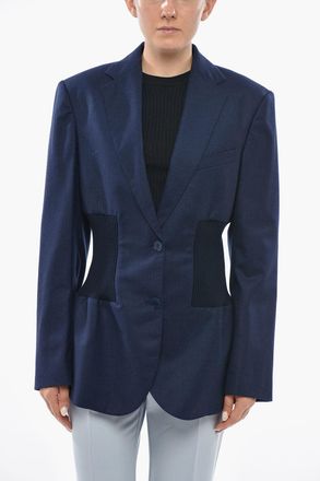 Stella McCartney Blazer Aus Wolle Mit Rippenstrick-Einsatz Stella McCartney