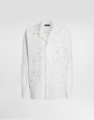 Dolce & Gabbana Cotton And Silk Vanity Shirt With Embroidery - Mann Hemden Mehrfarbig 40