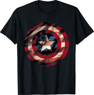 MARVEL Captain America Avengers Shield Flag Graphic T-Shirt