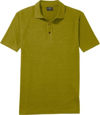 Olymp Herren Polo-Shirt Langarm Casual.Wirk,Einfarbig,Regular fit,Khaki 26,XL