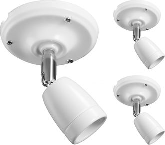 LEDs Com 3 Stück Deckenleuchte/Lampenfassung ELEPO, Porzellan, Stahl, weiß glänzend, 1x E27 max. 40W