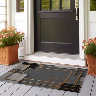 Generic Tapis Couloir Long Carr&eacute; g&eacute;om&eacute;trique Luxe Discret Tapis Cuisine Devant Evier Antid&eacute;rapant Absorbant Tapis Int&eacute;rieur Entr&eacute;e Long 60x150 cm de Passage M