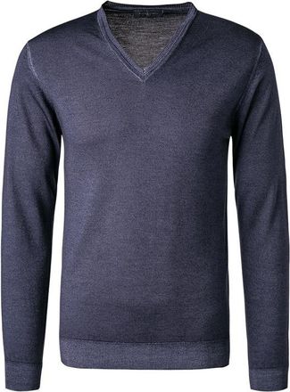 Daniele Fiesoli Herren Pullover blau Merinowolle unifarben