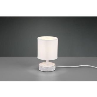 Reality Lampe de table blanche moderne abat-jour en tissu c&eacute;ramique Marie Trio Lighting