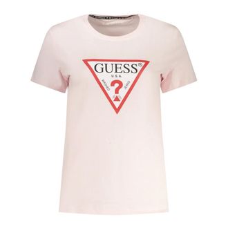 Guess Femme, Tops, Rose, Taille: 40 FR Triangle Logo T-Shirt