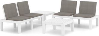 vidaXL Vidaxl - Set Divani Da Giardino Con Cuscini 4 Pz In Plastica Bianco