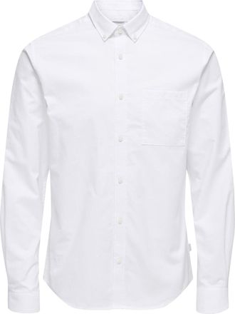 Only & Sons ONLY&SONS Herren Hemd Slim Fit Langarm Oxford Hemd stilvoll bequem M&auml;nnerhemd, Farben:Wei&szlig;-3, Gr&ouml;&szlig;e Hemd:XXL