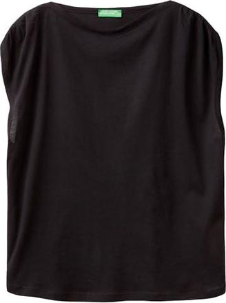Benetton T- Shirt 3p7xd1079, Noir, Medium Femme
