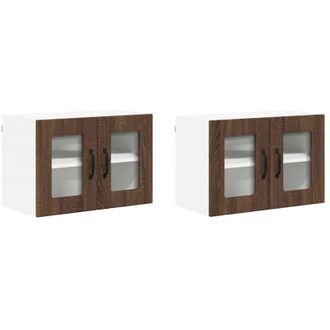 vidaXL Küchenwandschränke 2 pcs Braun Eichen-Optik 60 x 31 x 40 cm vidaXL
