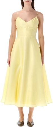 Alberta Ferretti Femme, Robes, Jaune, Taille: 36 FR Robe en organza de soie