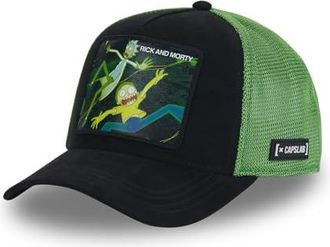 Capslab Casquette Homme Rick et Morty, Casquette Trucker, Originale et Authentique, Vert, Noir, Taille TU
