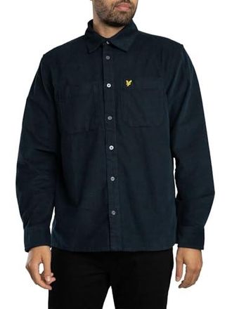 Lyle & Scott Homme Chemise en Velours C&ocirc;tel&eacute;, Dark Navy, L